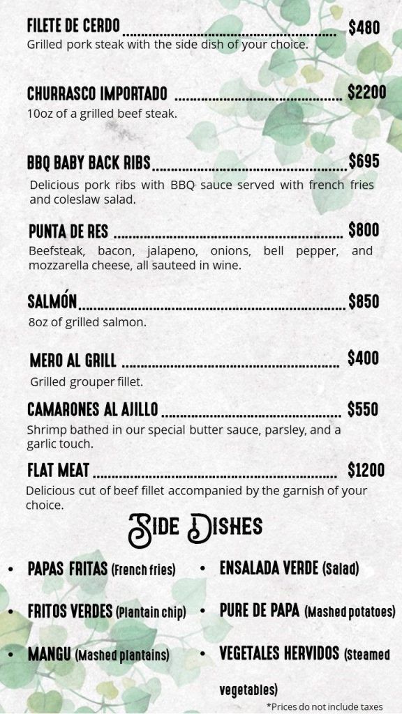 English Menu - Scory Café