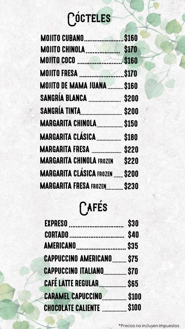Menu Español - Scory Café