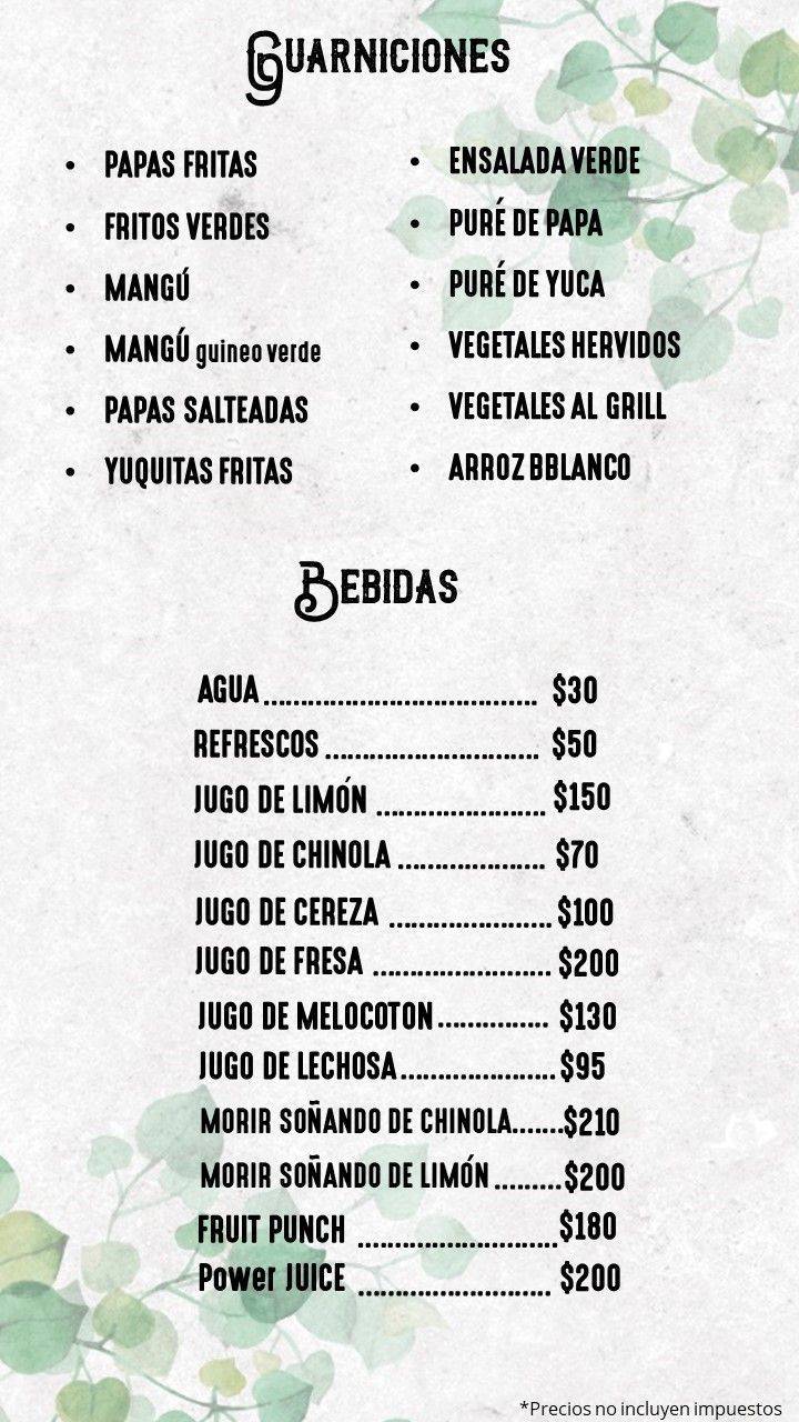 Menu Español - Scory Café